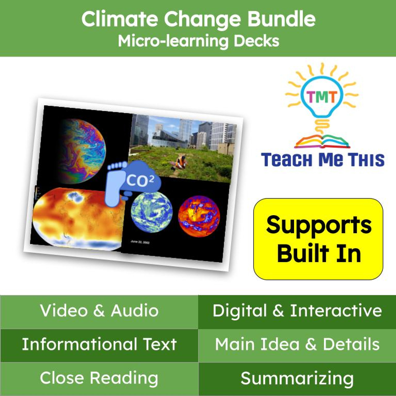 Climate Change Informational Text Reading Passage and Activities BUNDLE