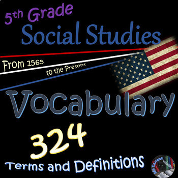 Vocabulary Flash Cards~Terms and Definitions~1565-Present~Social ...