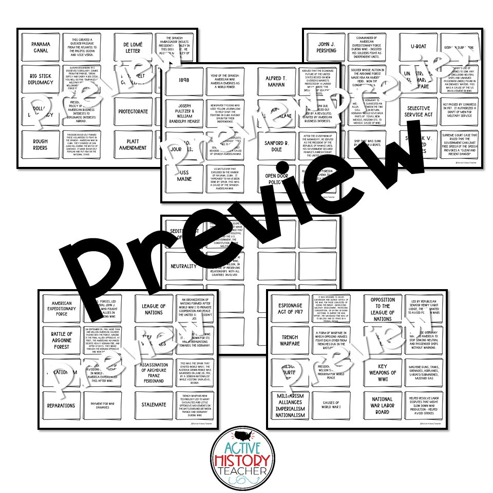 Imperialism & WWI World War I Activity Vocabulary Matching Hands-On EOC ...