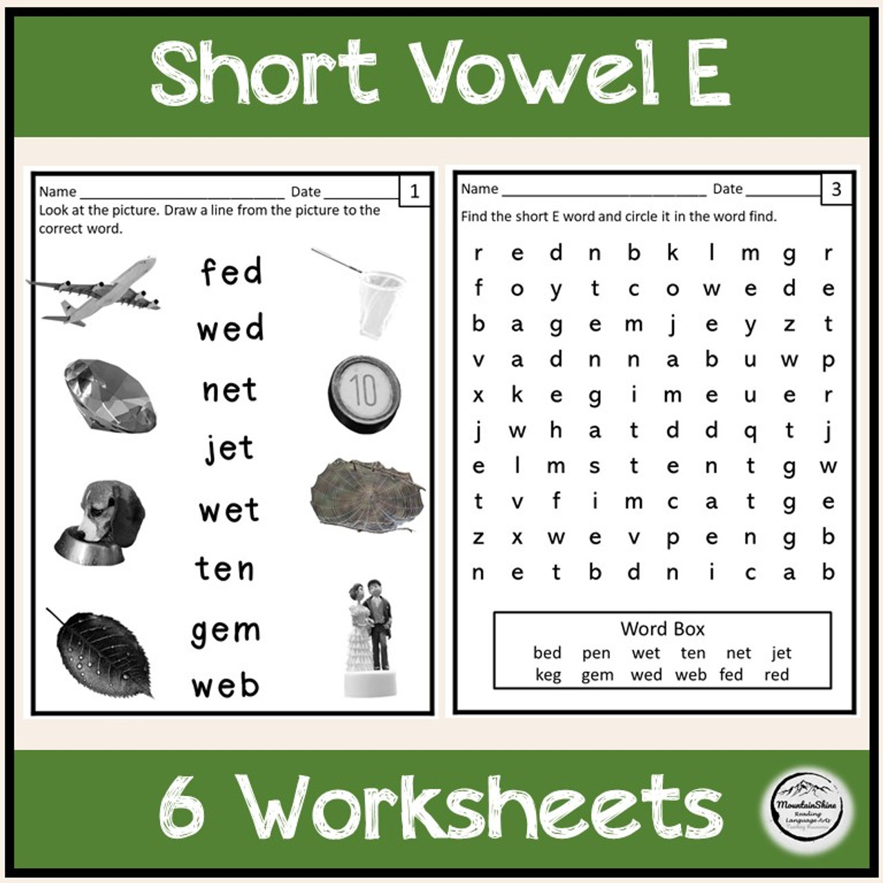 CVC Short Vowel A Bundle Make-A-Word, Puzzles, Worksheets & Flashcards