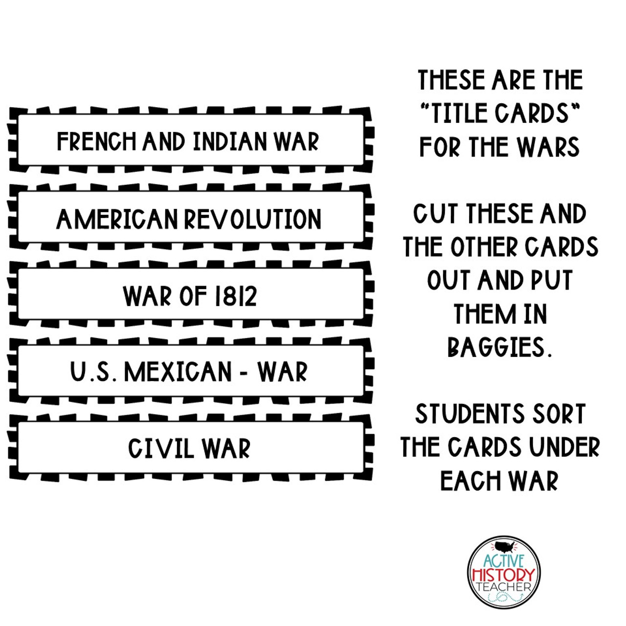 US History EOC Review Unscramble the Wars Activity