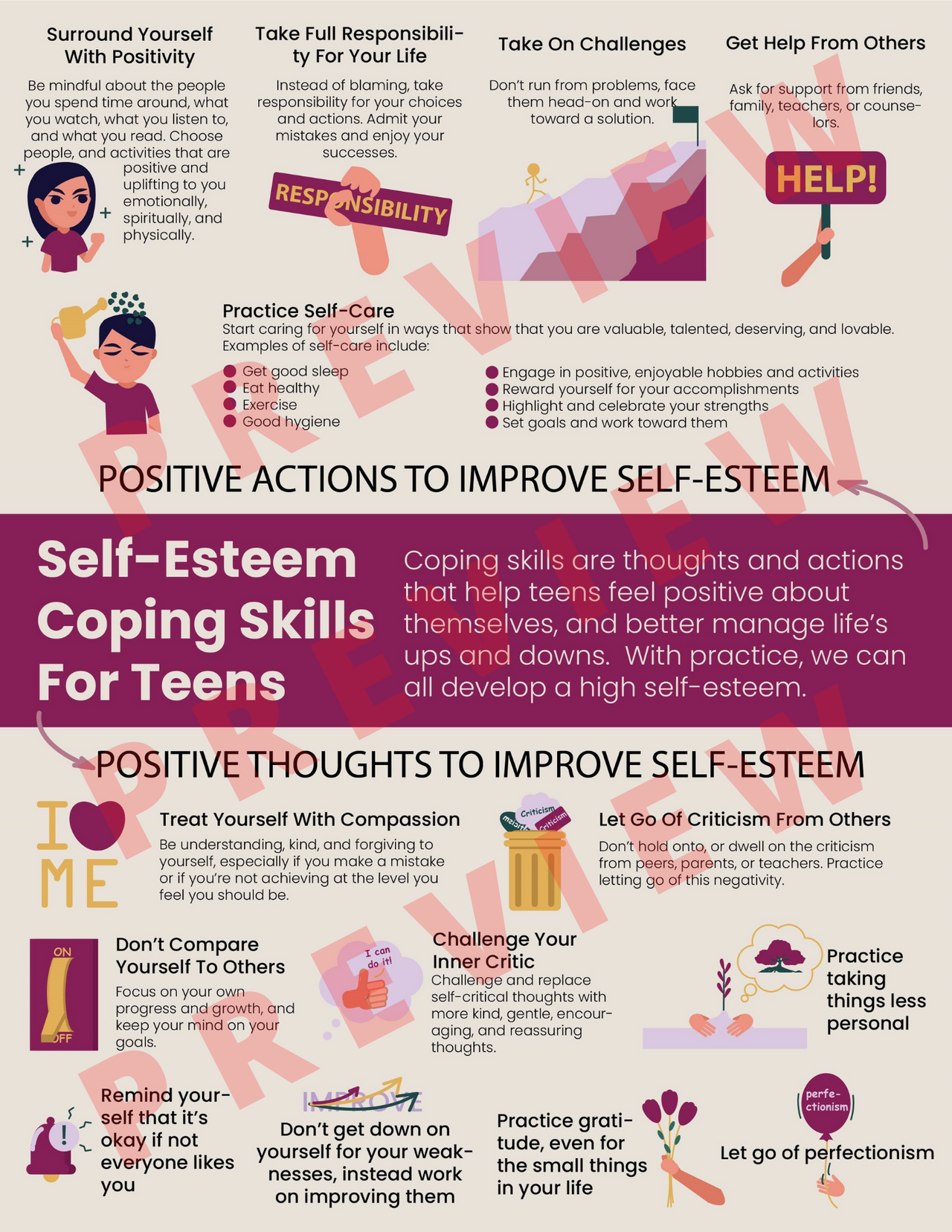 Self-Esteem Coping Skills For Teens - Self Confidence Social Emotional ...