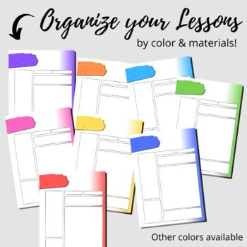 PLAN & PRESENT: Fill-in Colored Lesson Template - Multi Color Options