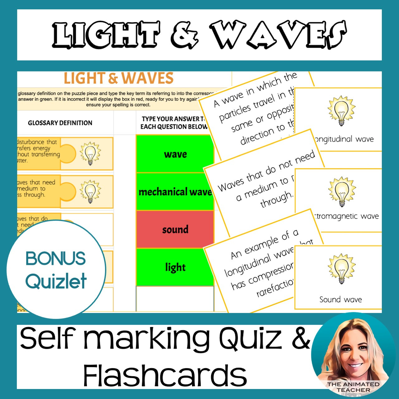 Light & Waves self marking quiz & flashcards