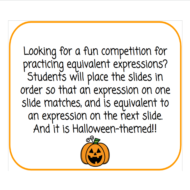 Equivalent Expressions Race