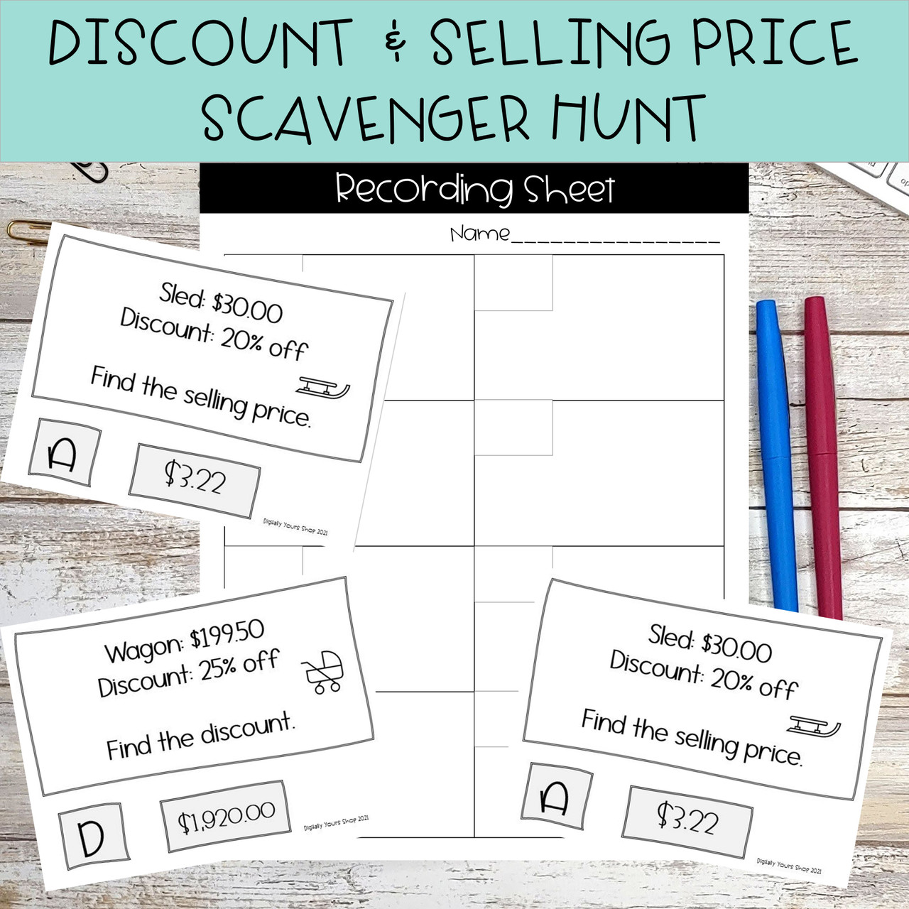 Discount & Selling Price Scavenger Hunt