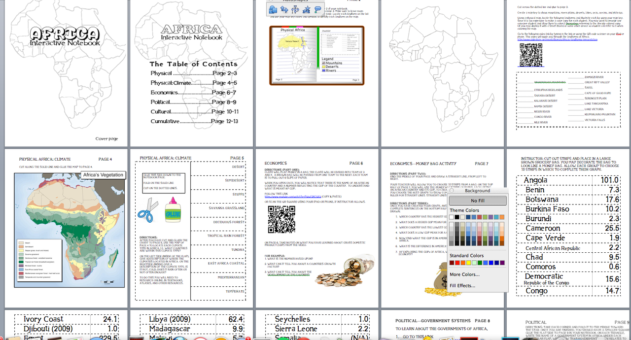 Geography: Africa Interactive Notebook