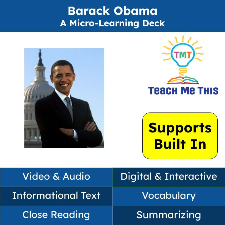 President Barack Obama Informational Text Reading Passage and Activities
