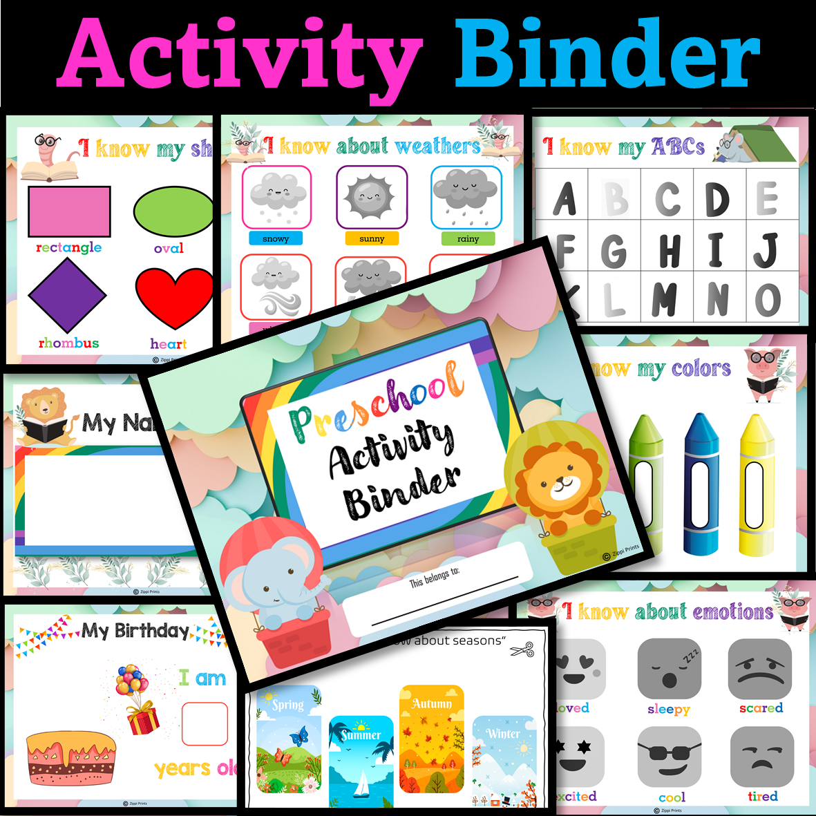 Busy Book, Toddler/Prek learning activities, Interactive Busy binder ...