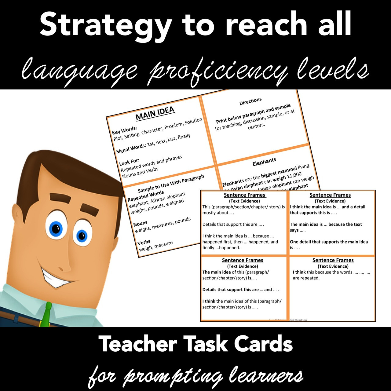 Sentence Frames - Teacher Task Cards - Prompts for Reader Response ...