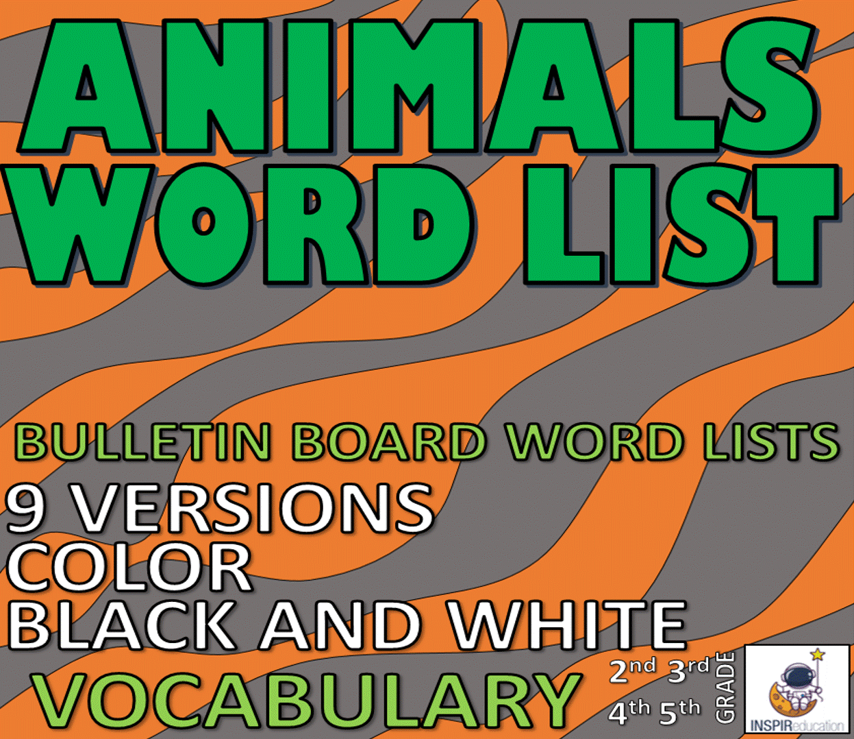 Animals - 60 Key Word Cards, Flashcards, Display, 9 designs