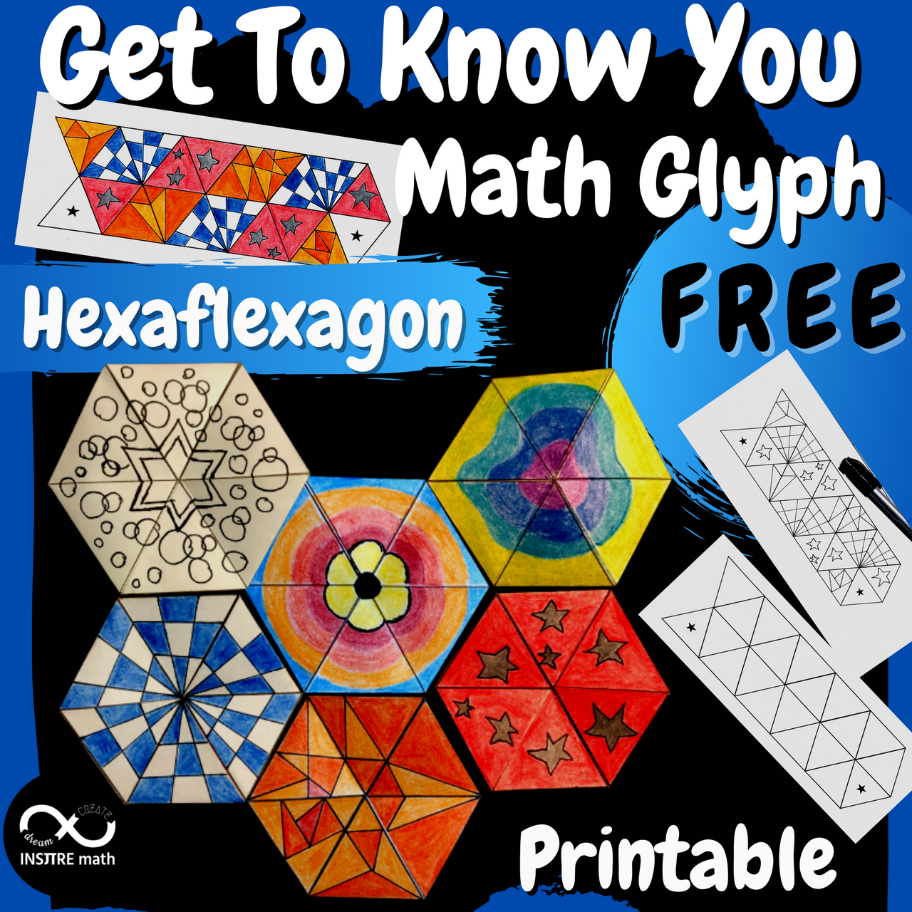 FREE Get To Know You Math & Art Project Hexaflexagon Back to School ...