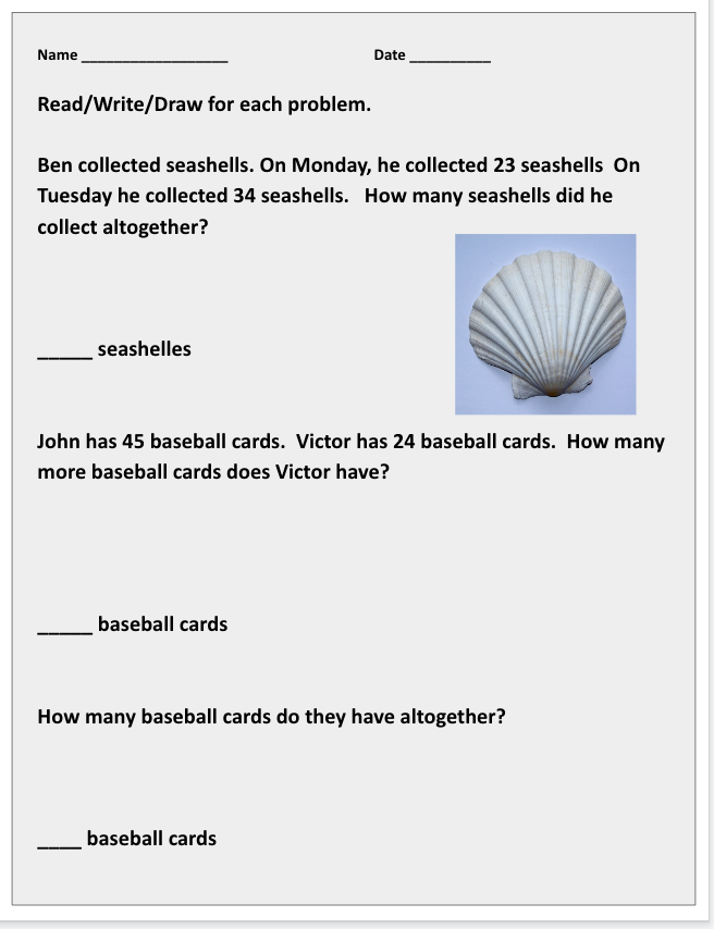 MATH WORD PROBLEMS WORKSHEETS FOR 1ST-2ND GRADE - Amped Up Learning