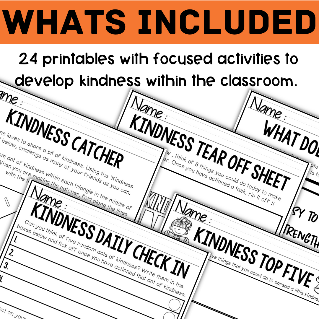 Kindness Student Learning Activities Bulletin Board SEL Learning Resource