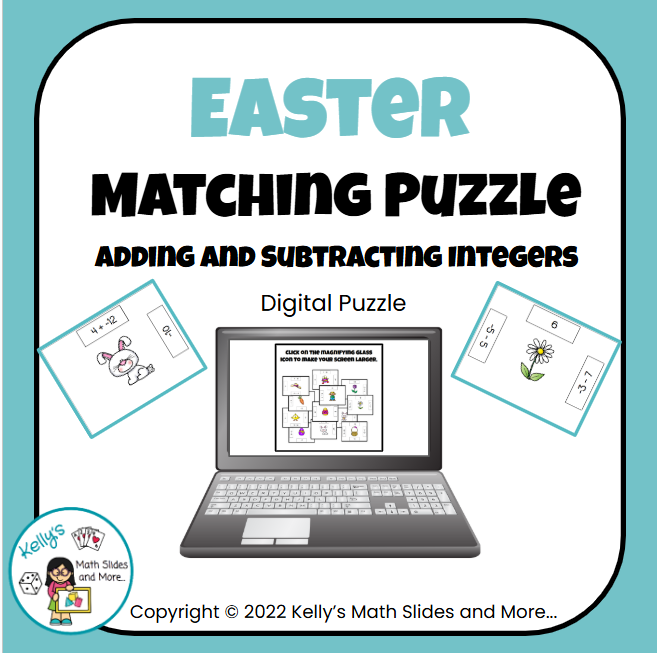 Easter Pixel Art - Adding Integers - Amped Up Learning