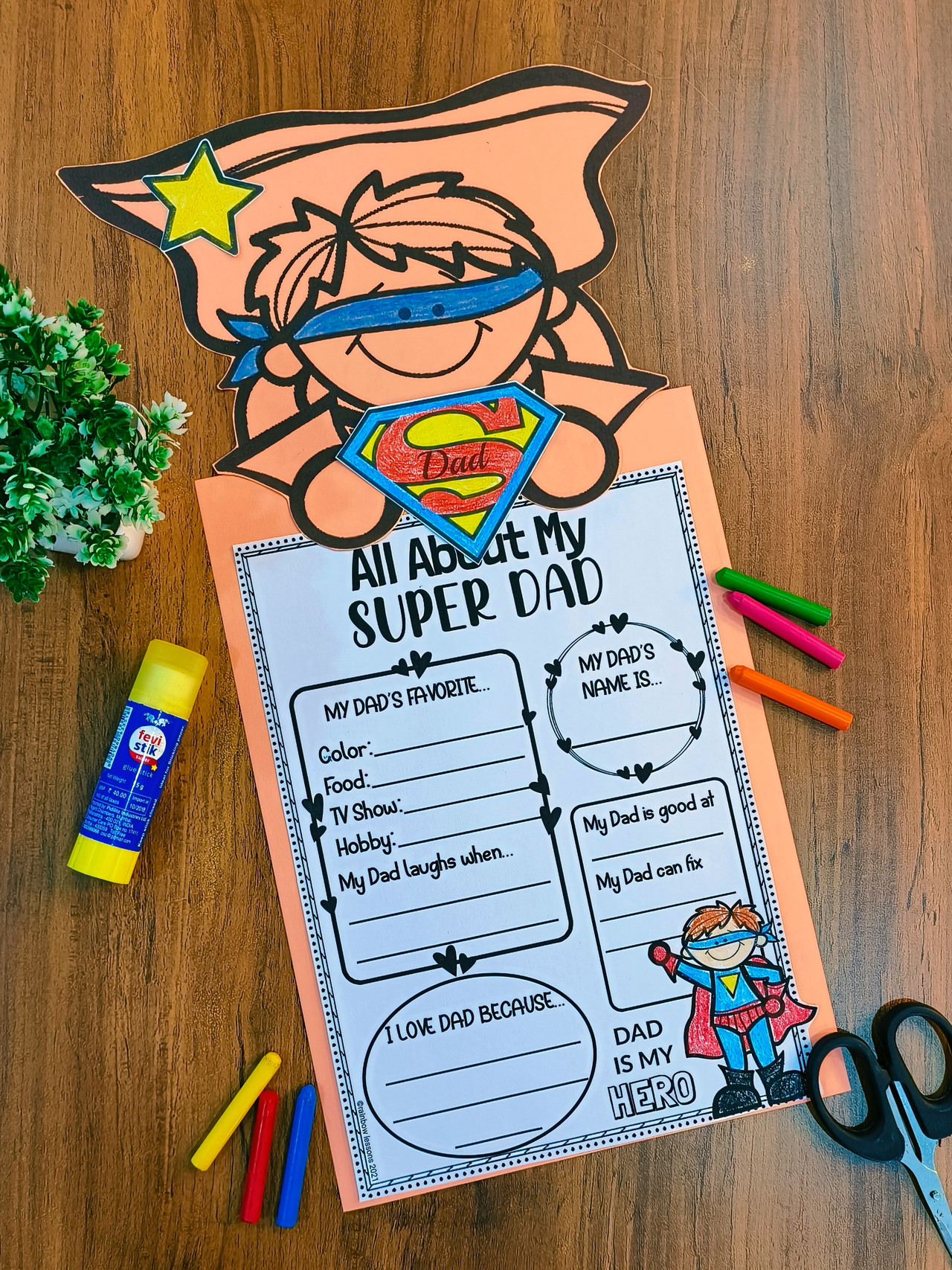 Fathers Day Craft | Fathers Day Writing Activity | Super Hero Dad ...