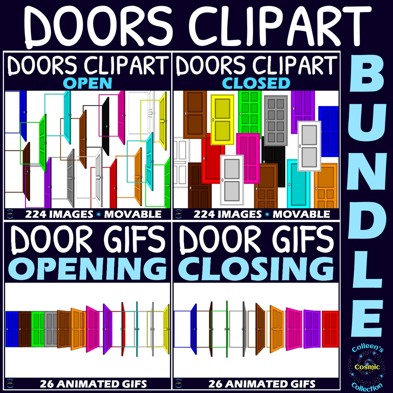 Clipart Doors and Opening and Closing Door GIFs BUNDLE