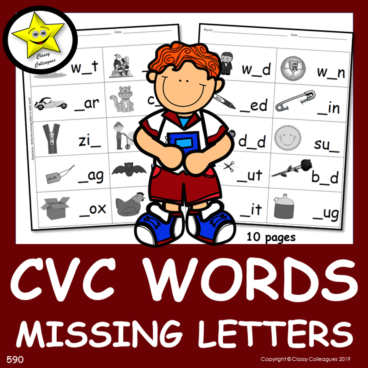 CVC WORDS Missing Letters - Amped Up Learning