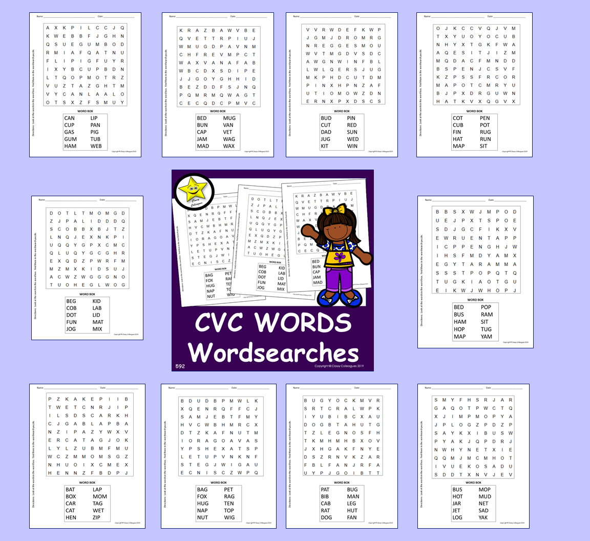 CVC WORDS BUNDLE (12 different activities) - Amped Up Learning