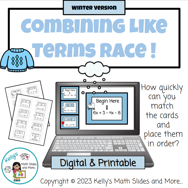 Years - Combining Like Terms Race - Digital Game