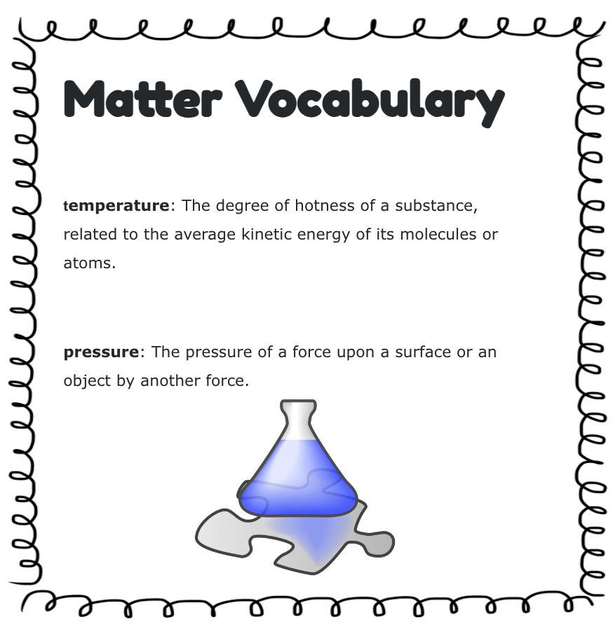 CHANGES IN MATTER: CHEMICAL & PHYSICAL: VOCABULARY, LAB ACTIVITIES ...