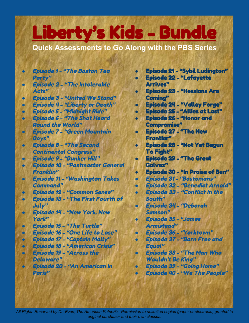 Liberty's Kids - Episode 16 - "One Life to Lose" - Amped Up Learning