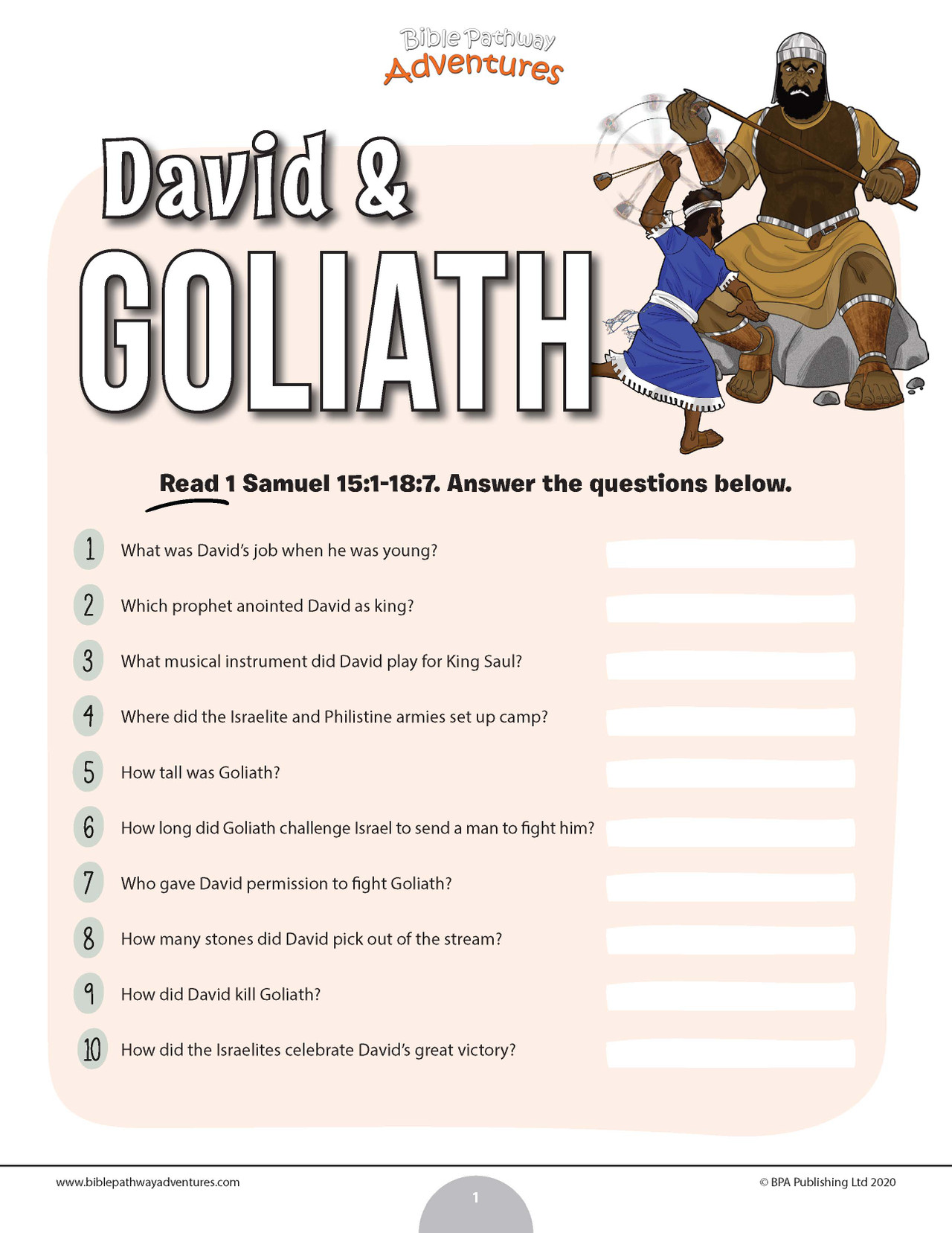David & Goliath Bible quiz