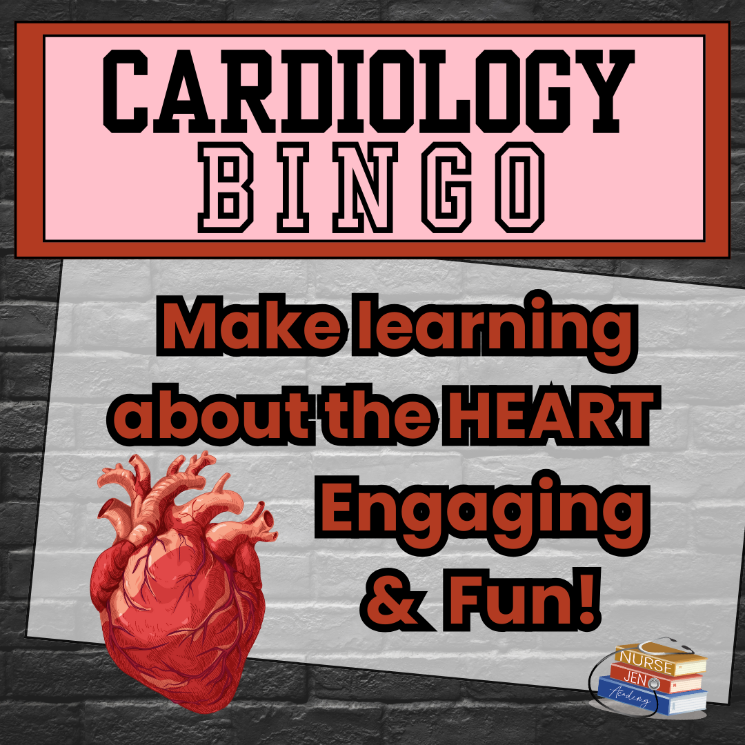 Cardiology BINGO Game/Flashcards | Cardiovascular & Heart Health Lesson ...