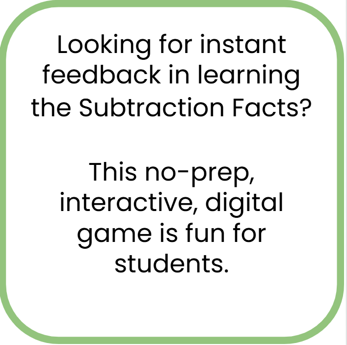Subtraction Flashcards - Digital Game - Amped Up Learning