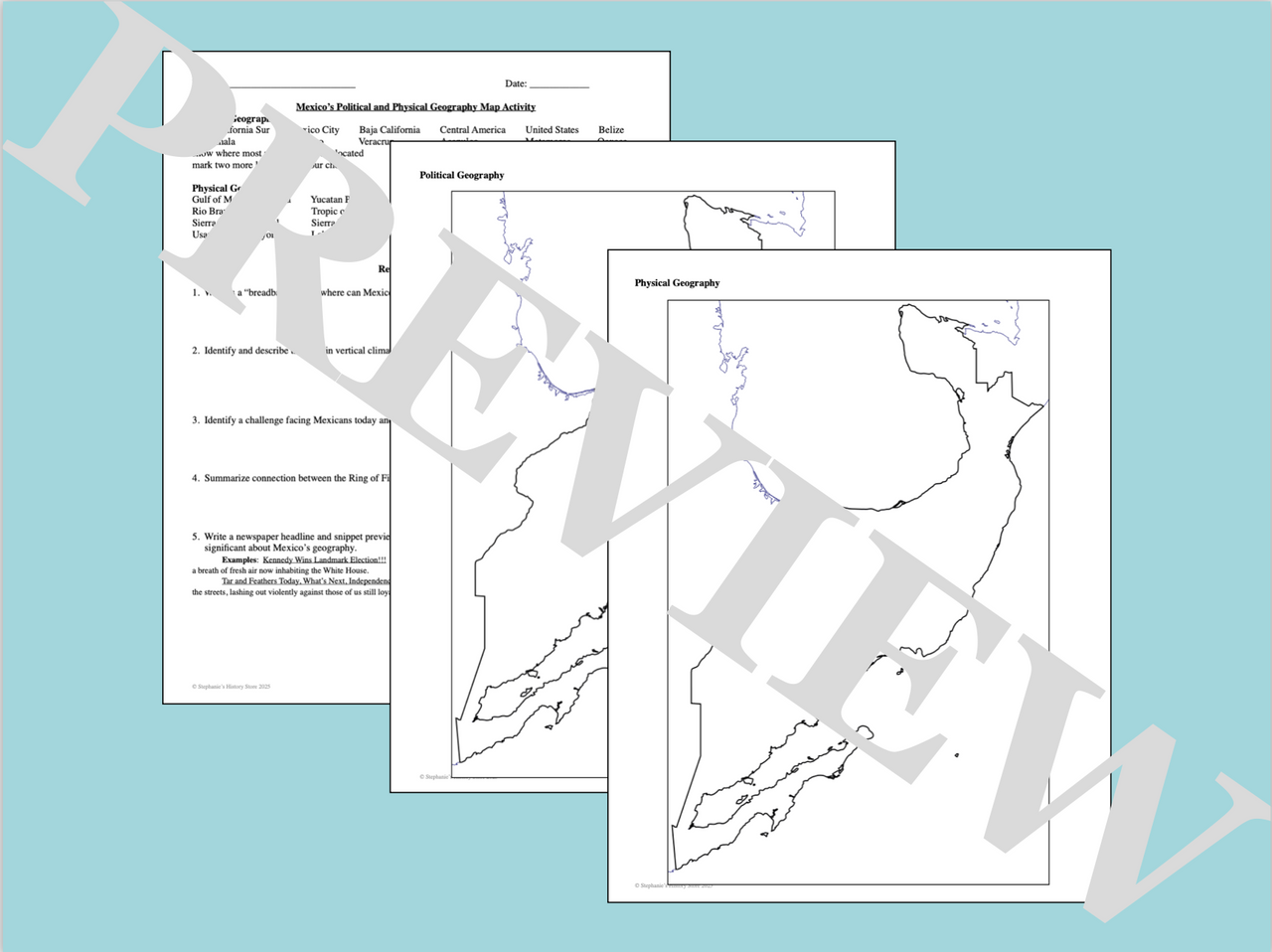 Geography USA Mini Make a Map Activity - Amped Up Learning
