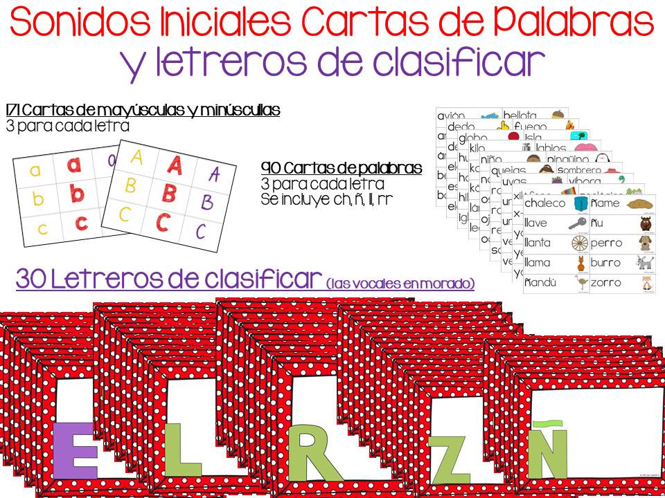 Sonidos Iniciales - Spanish Word Wall Cards & Sorting Mats Literacy ...