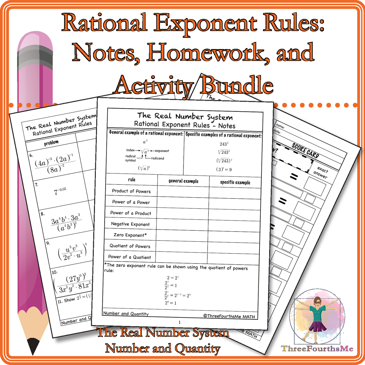 Rational Exponent Rules BUNDLE - Amped Up Learning