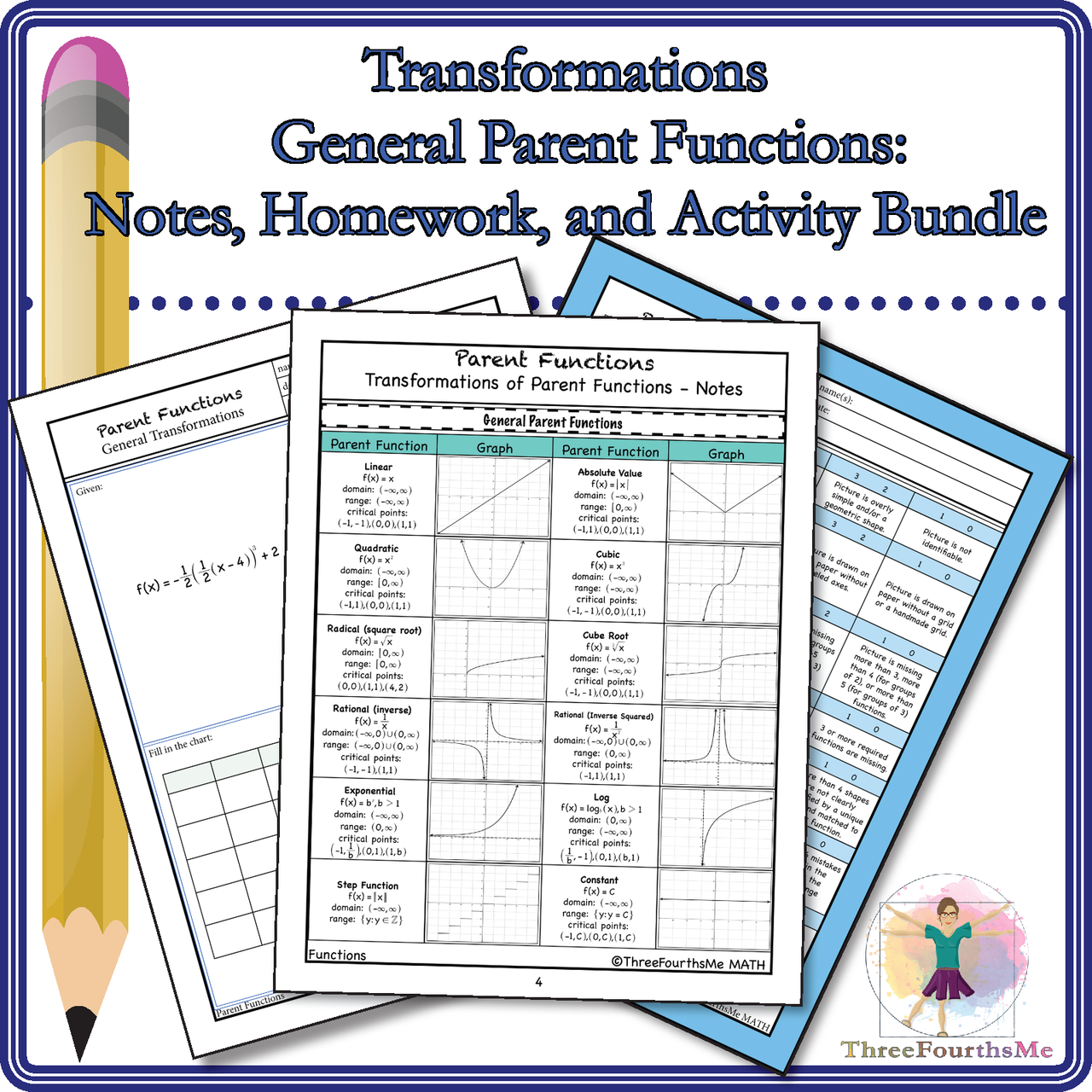 General Parent Functions Transformations Bundle - Amped Up Learning