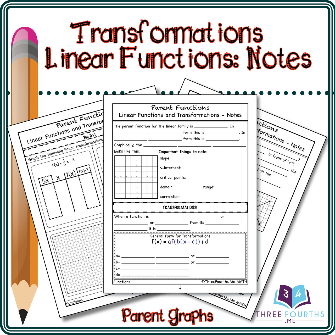 Transformations of Linear Functions Notes* - Amped Up Learning