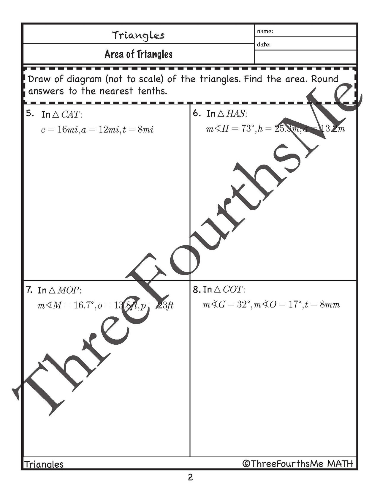 Area of Triangles BUNDLE - Amped Up Learning