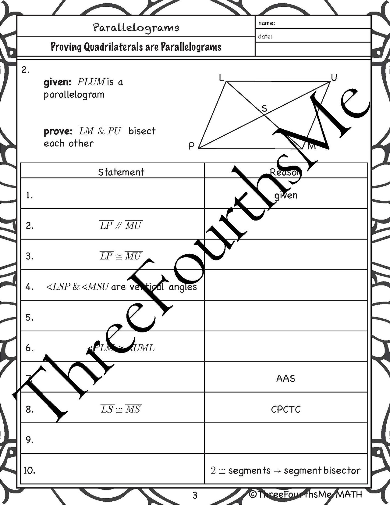 Proofs: Quadrilaterals and Parallelograms - Amped Up Learning