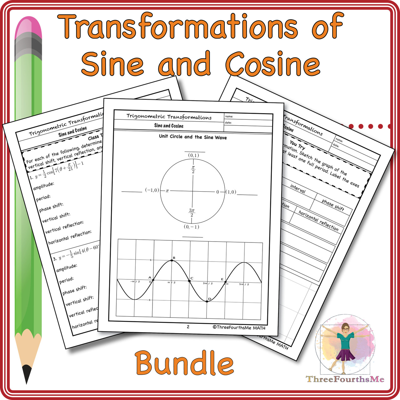 Transformations of Sine & Cosine BUNDLE - Amped Up Learning