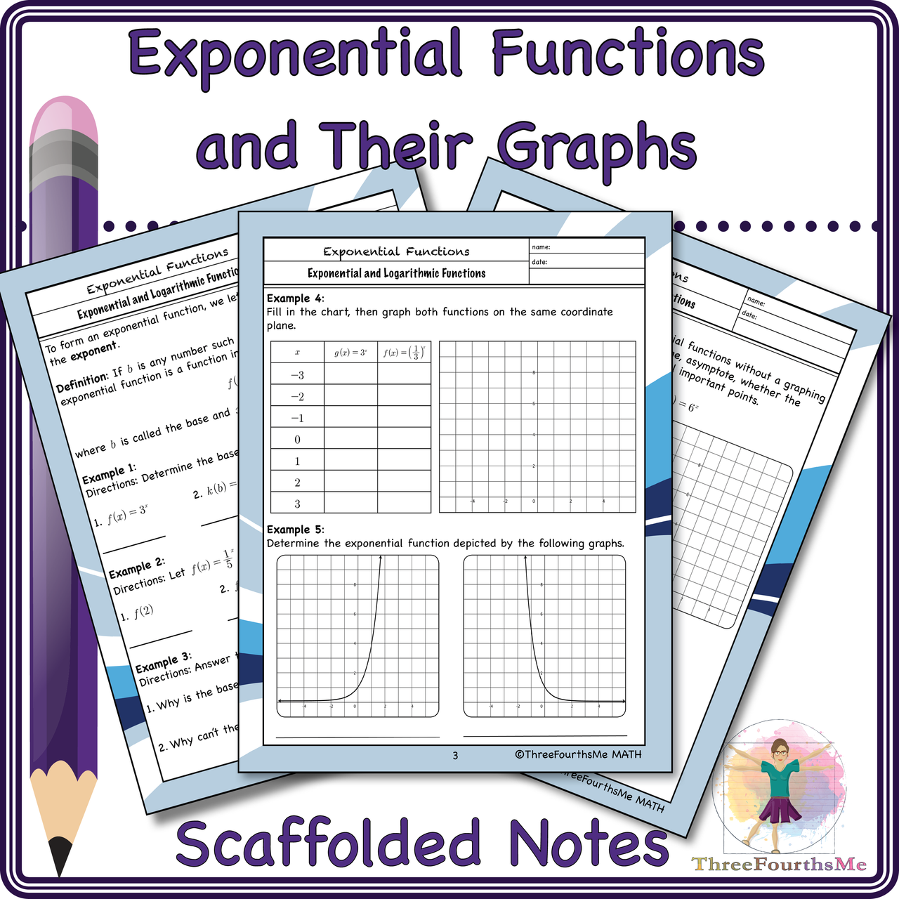 Exponential Functions and Their Graphs Scaffolded Notes - Amped Up Learning