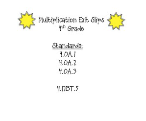 Multiplication Exit Slips
