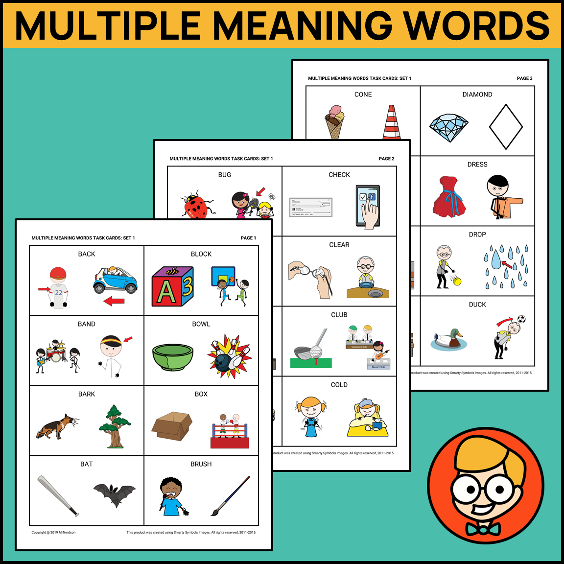 Multiple Meaning Words Task Cards - Set 1 - Amped Up Learning
