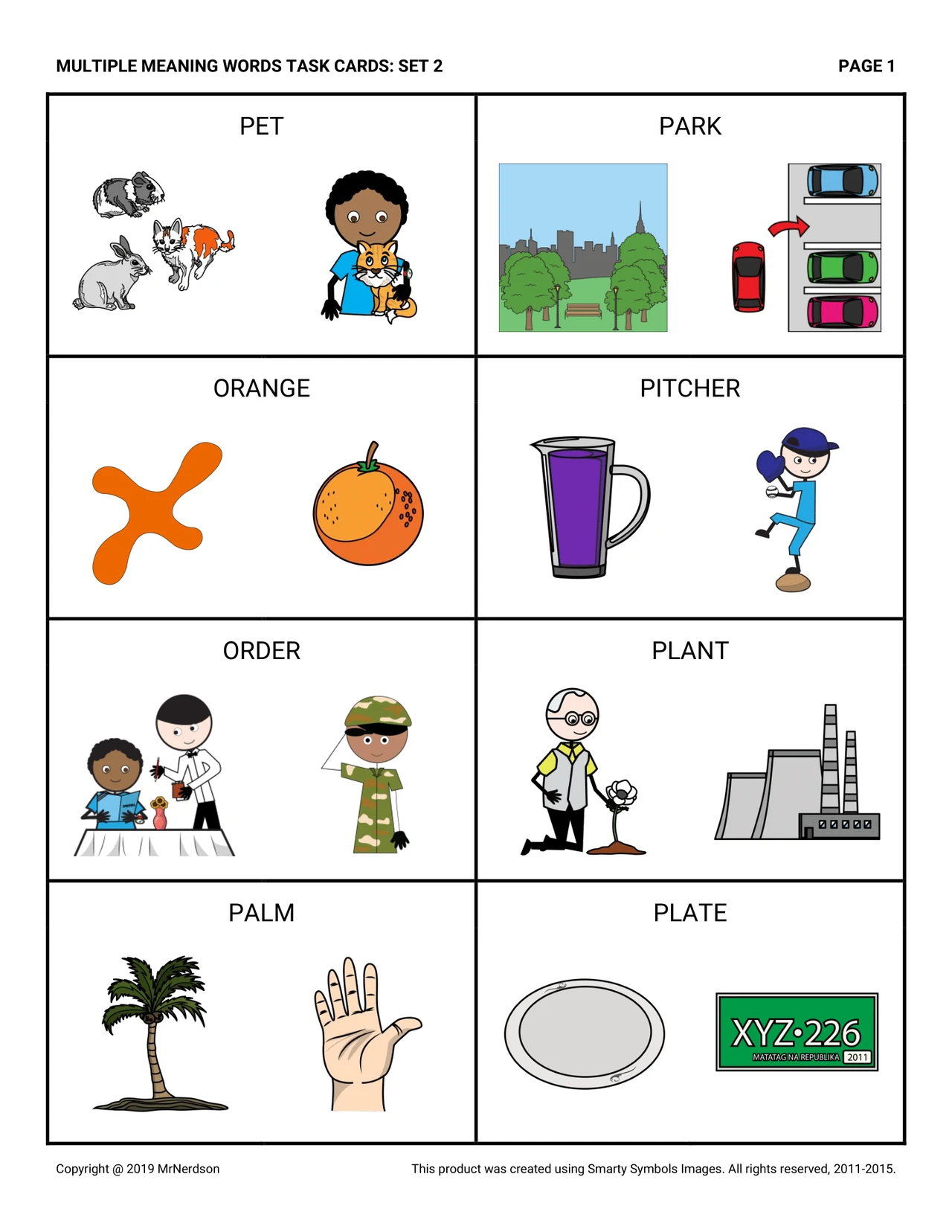 Multiple Meaning Words Task Cards - Set 2 - Amped Up Learning
