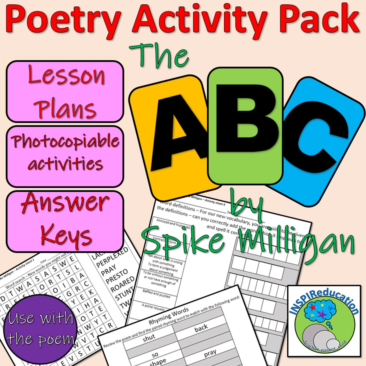 The A-B-C by Spike Milligan: 5x1 hour Poetry Lessons with resources ...