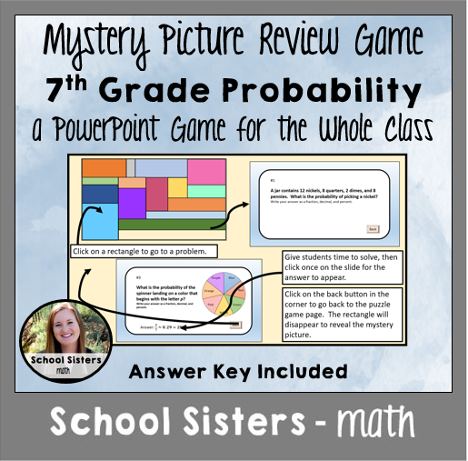 7th Grade Probability Mystery Picture Game - Amped Up Learning