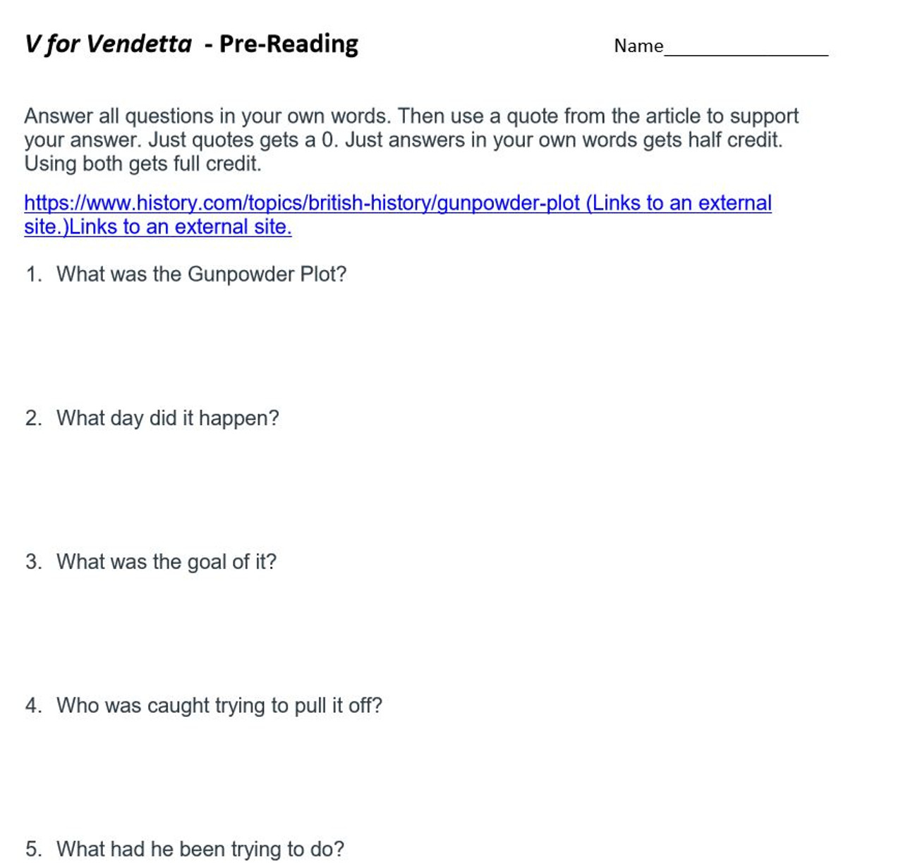 V for Vendetta Unit - Amped Up Learning