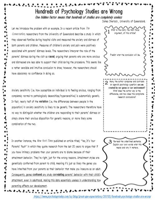 Research: Correlation and Causation Close Read - Amped Up Learning