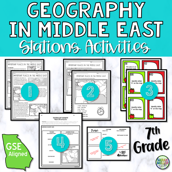 Geography in Southwest Asia Stations Activities (SS7G5, SS7G5a, SS7G5b ...