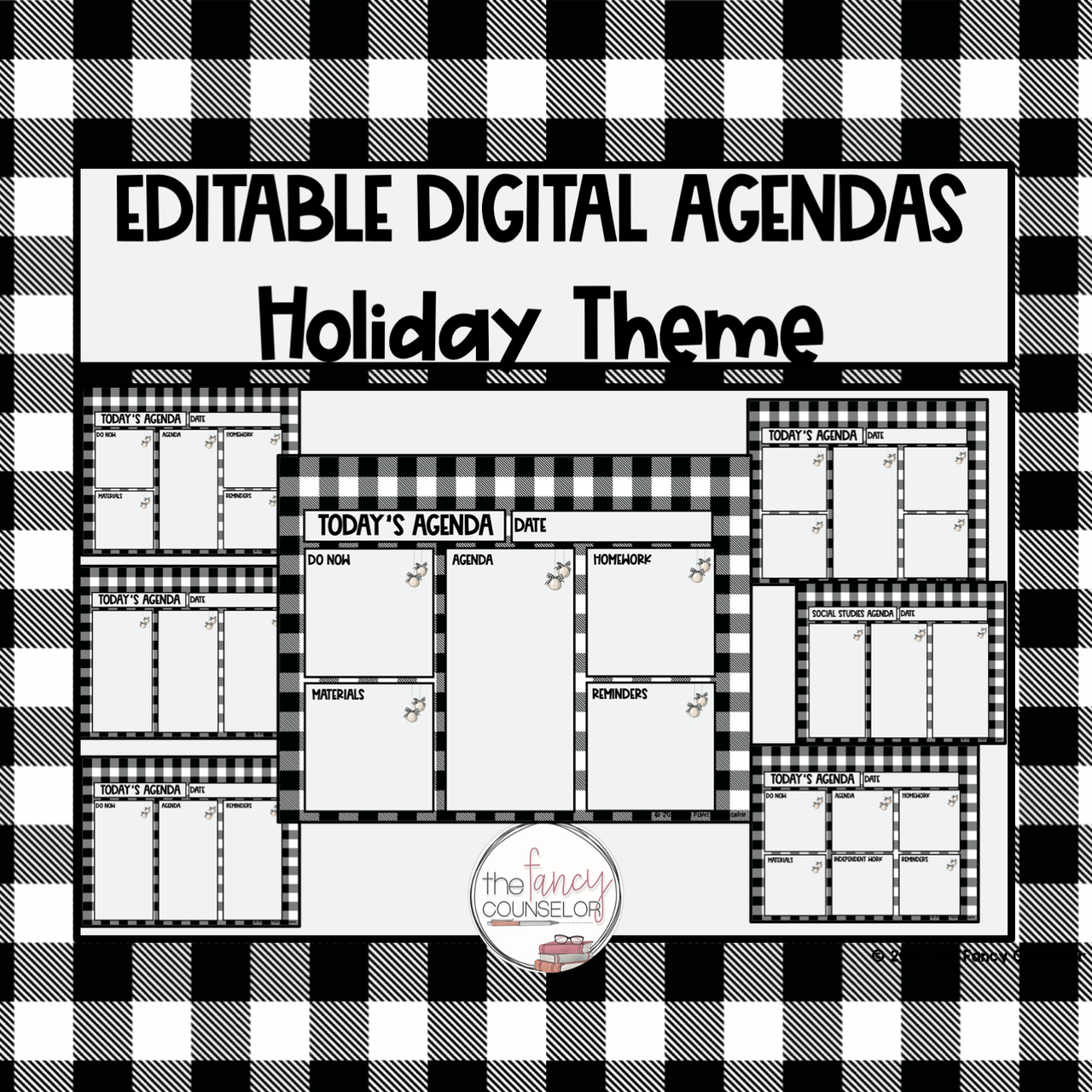 Editable Digital Daily Agendas Christmas Holiday Theme - Amped Up Learning
