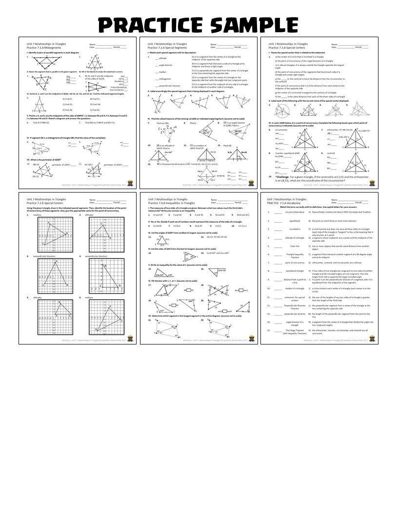 Geometry Concepts & Angle Relationships Bundle