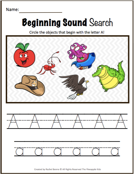 Letter Formation and Initial Letter Sound A-Z
