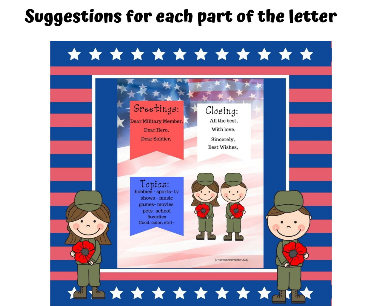 Write a Letter to a Service Member & Poppy Craft Memorial Day Freebie